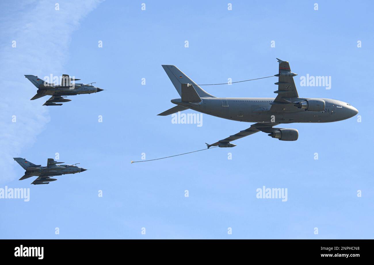 An Airbus A310 converted into a tanker aircraft belonging to the German ...