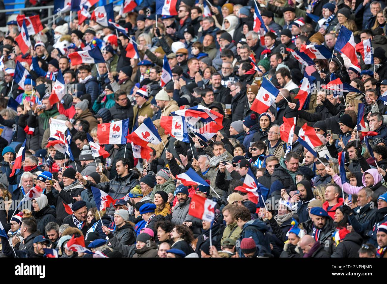 PARIS - Fans of France during the Guinness Six Nations Rugby match ...