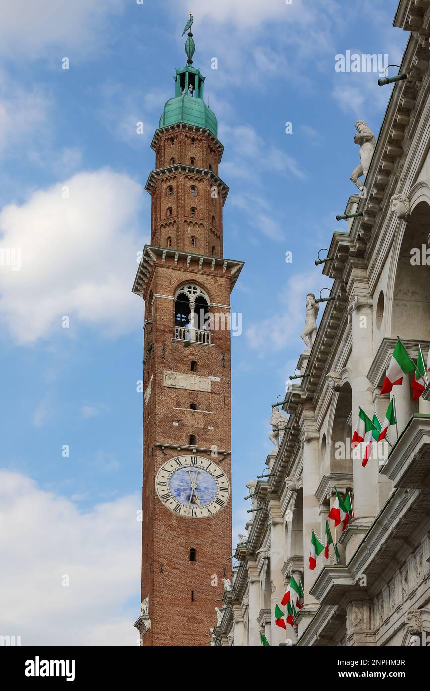 High Tower called TORRE BISSARA in Vicenza in Northern Italy and the ...