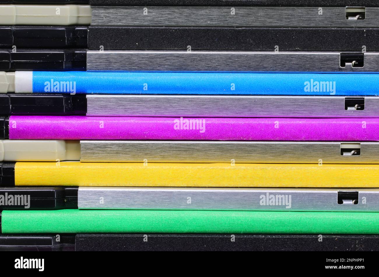 background of old floppy disks used in the 80s and 90s to record ...