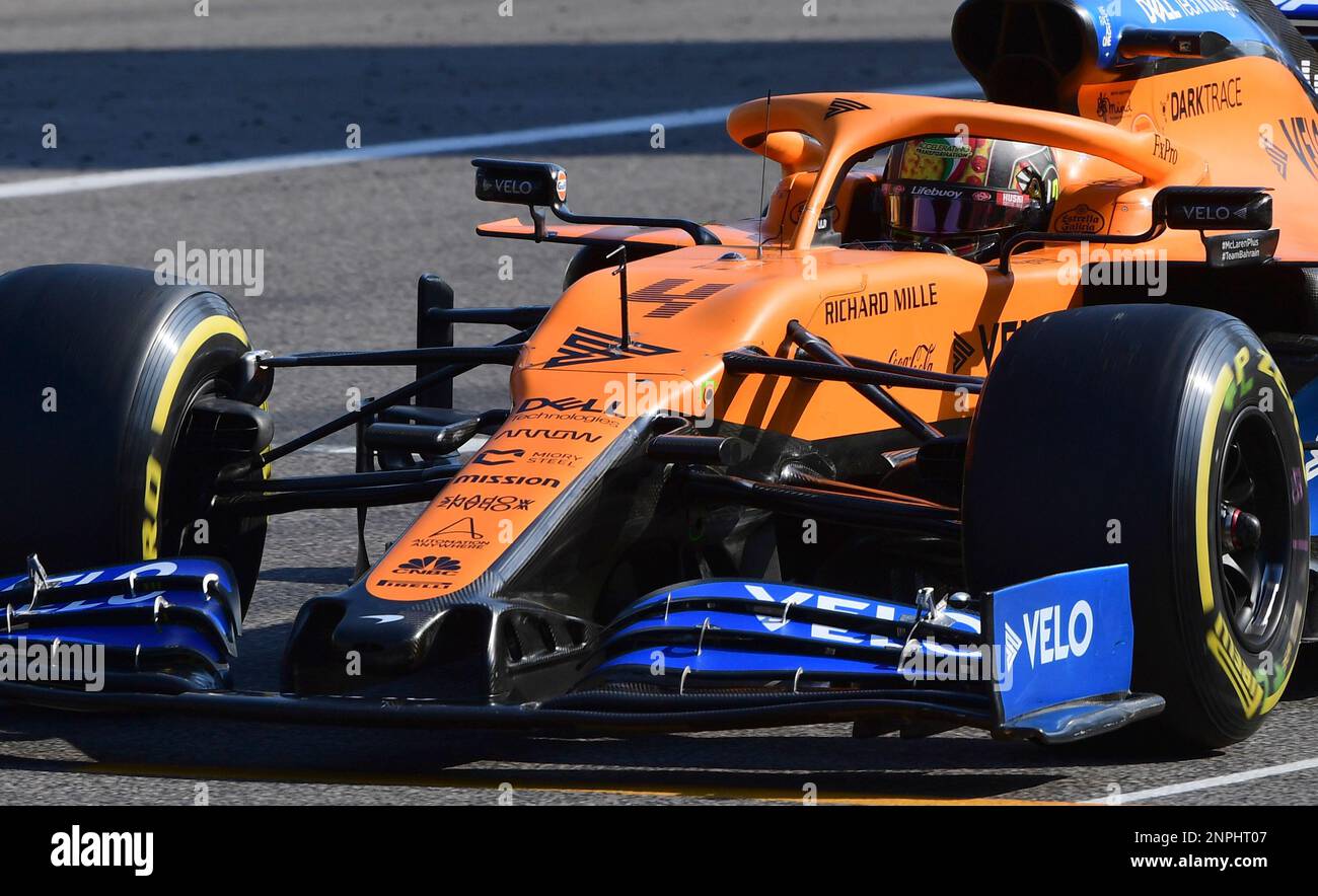 Mclaren driver Lando Norris of Britain steers his car during the ...