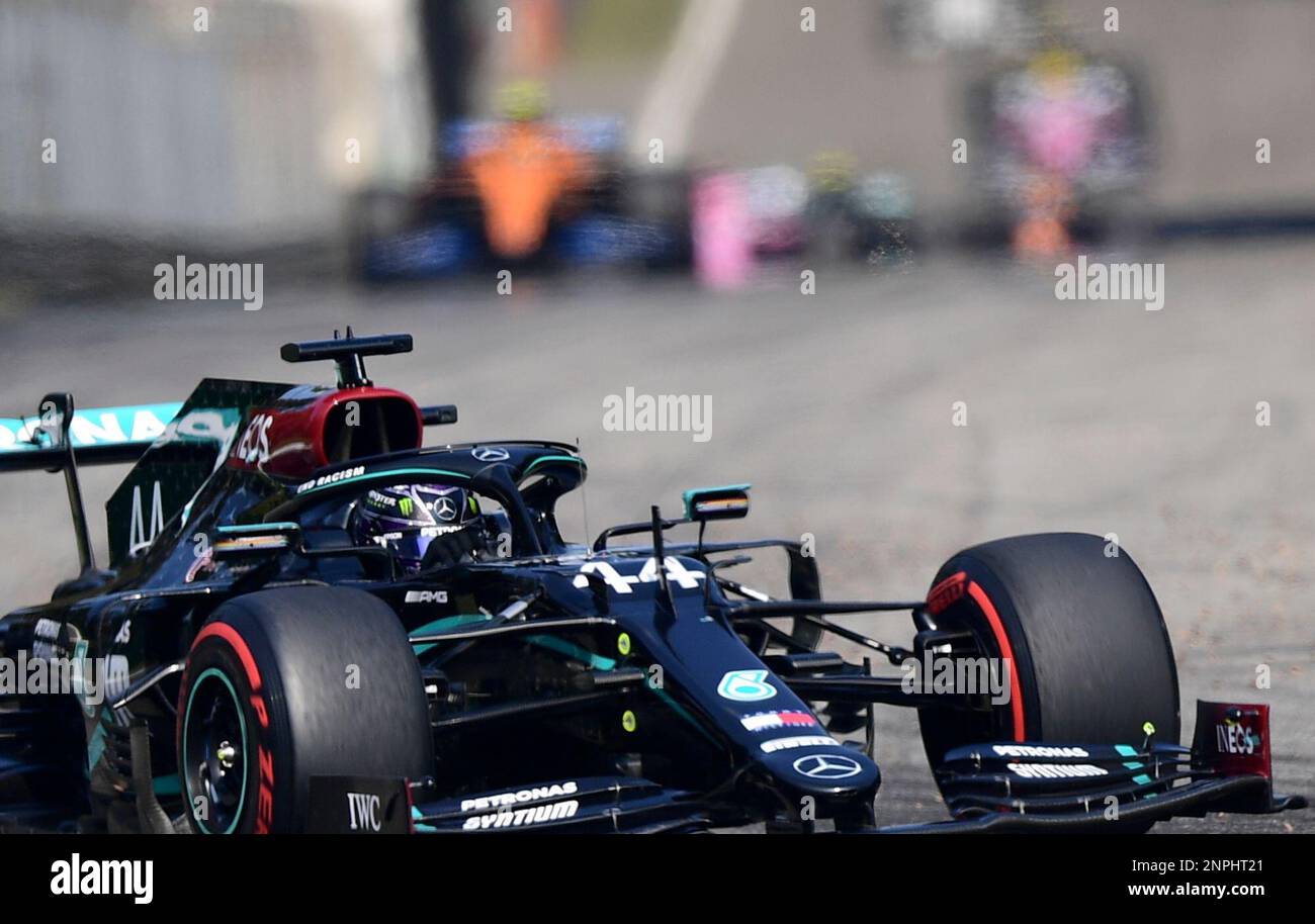 Mercedes driver Lewis Hamilton of Britain steers his car during the ...