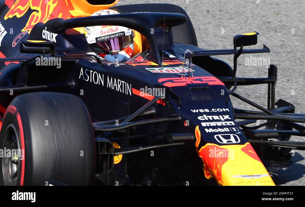 Red Bull driver Max Verstappen of the Netherlands steers his car during ...