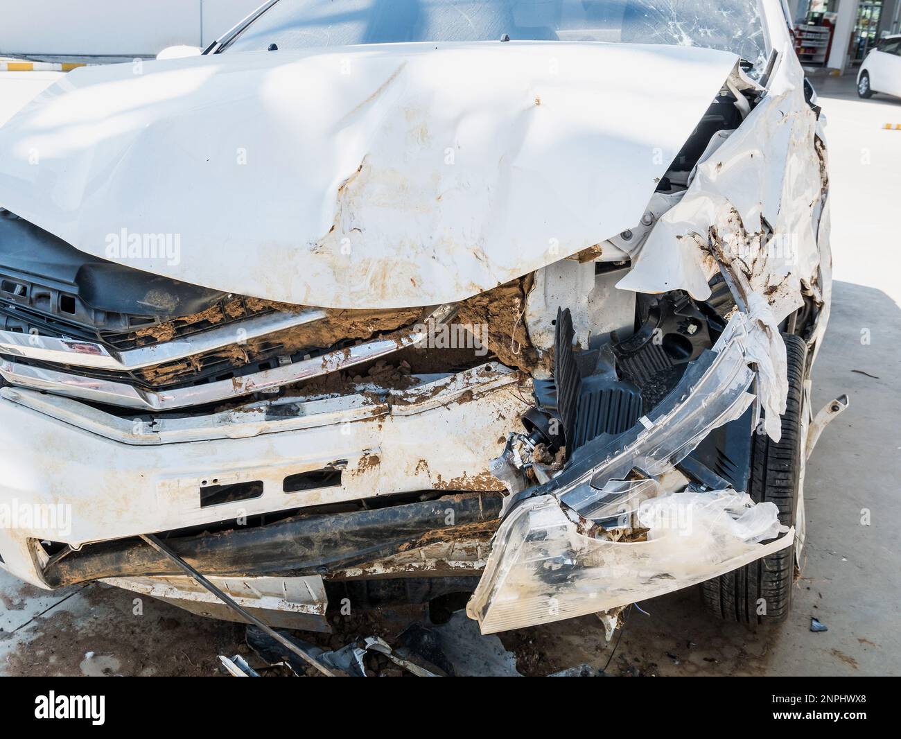 Car crash accident damage background Stock Photo - Alamy