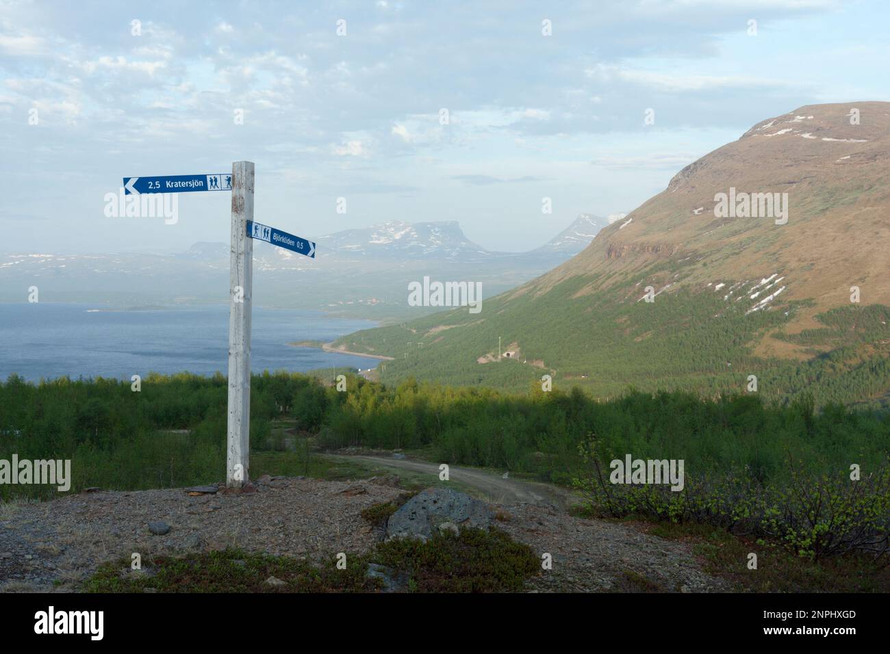 Landmark. View of Lapporten in the distance. Two peaks, U-valley ...