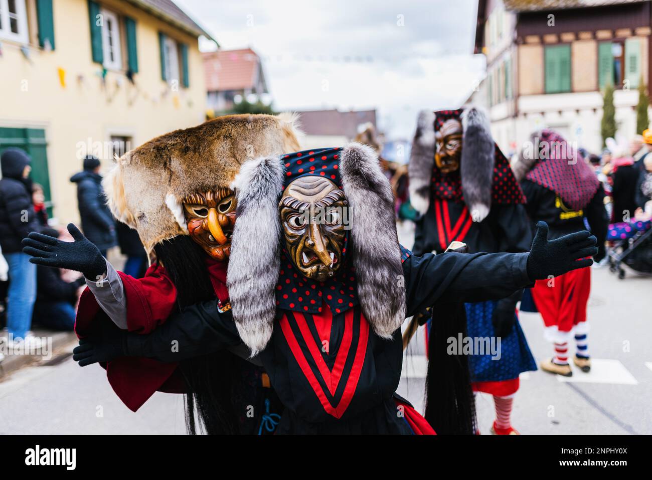 Sulzburg, Germany. 26th Feb, 2023. Fools in the form of witches walk ...