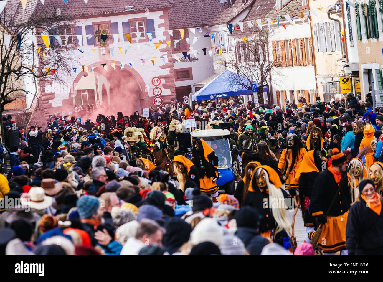 Sulzburg, Germany. 26th Feb, 2023. Fools walk through Sulzburg during a ...