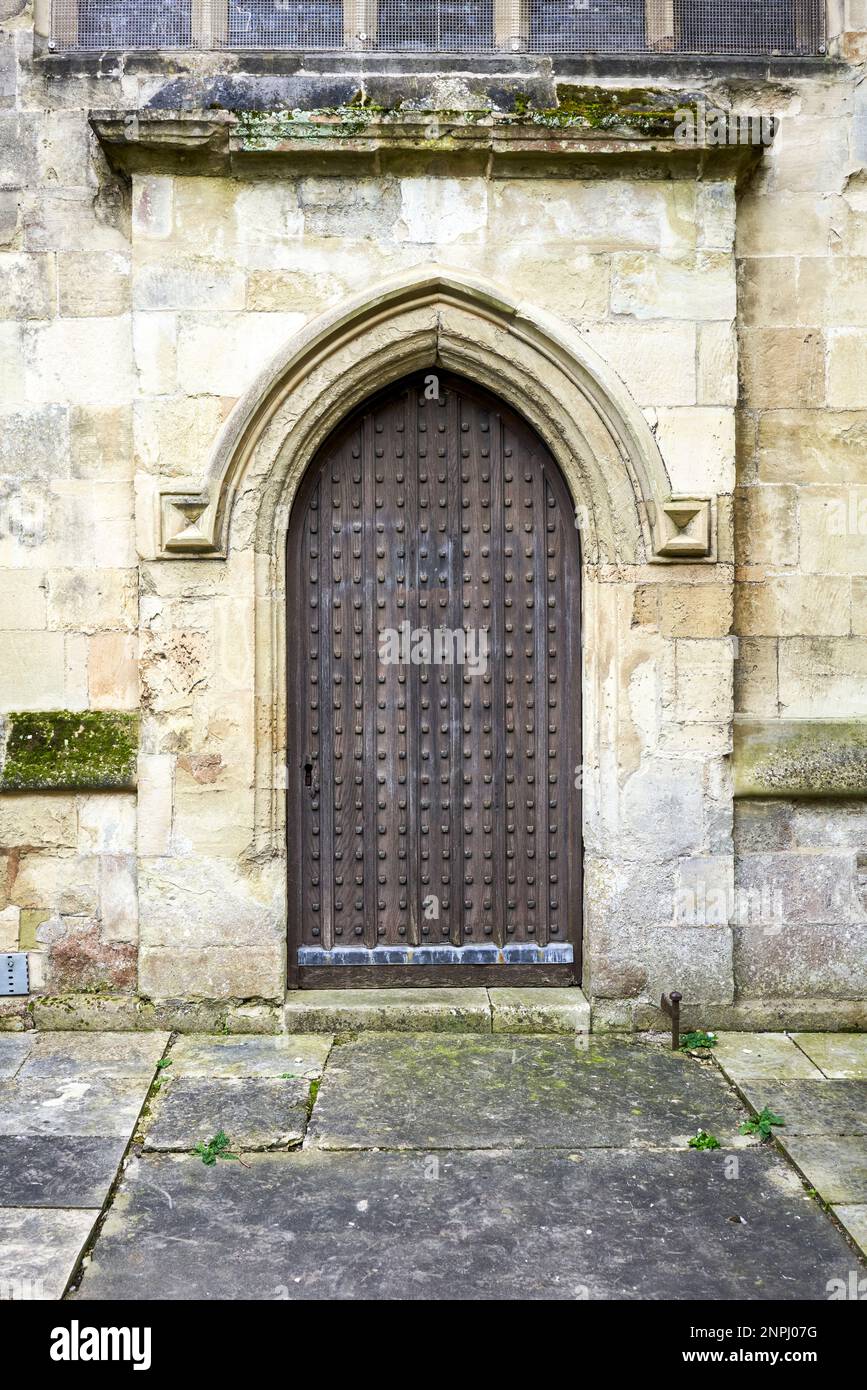 Iron studded church door Stock Photo - Alamy