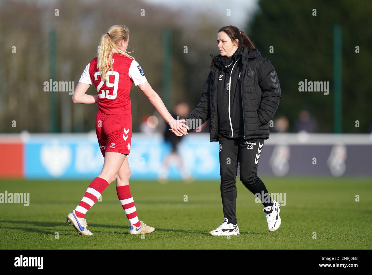 Bristol City manaher Lauren Smith (right) and Mari Ward after the ...