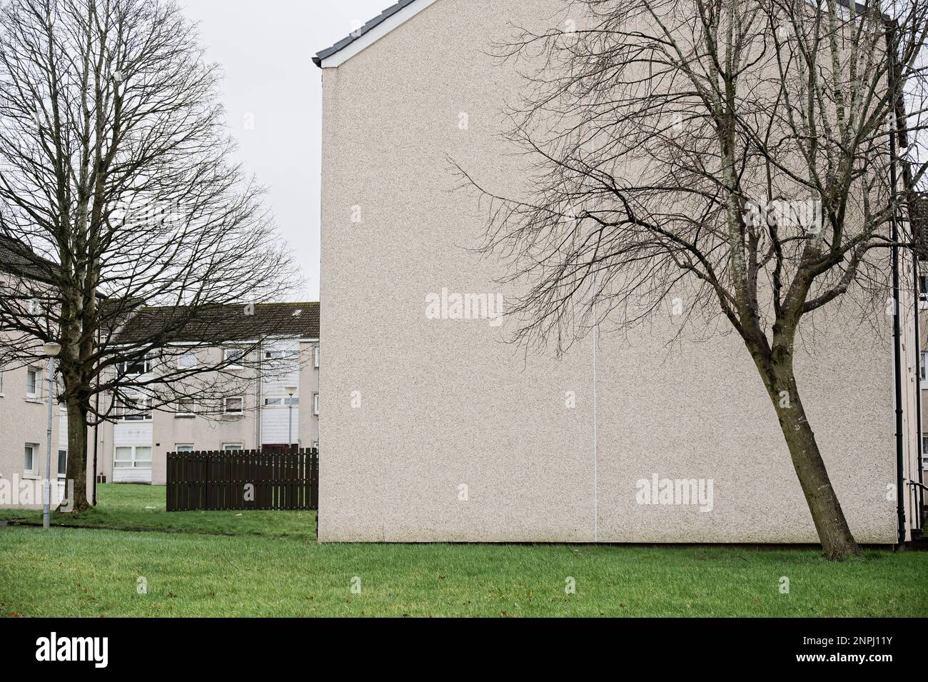 High rise council flats in poor housing estate with many social welfare ...