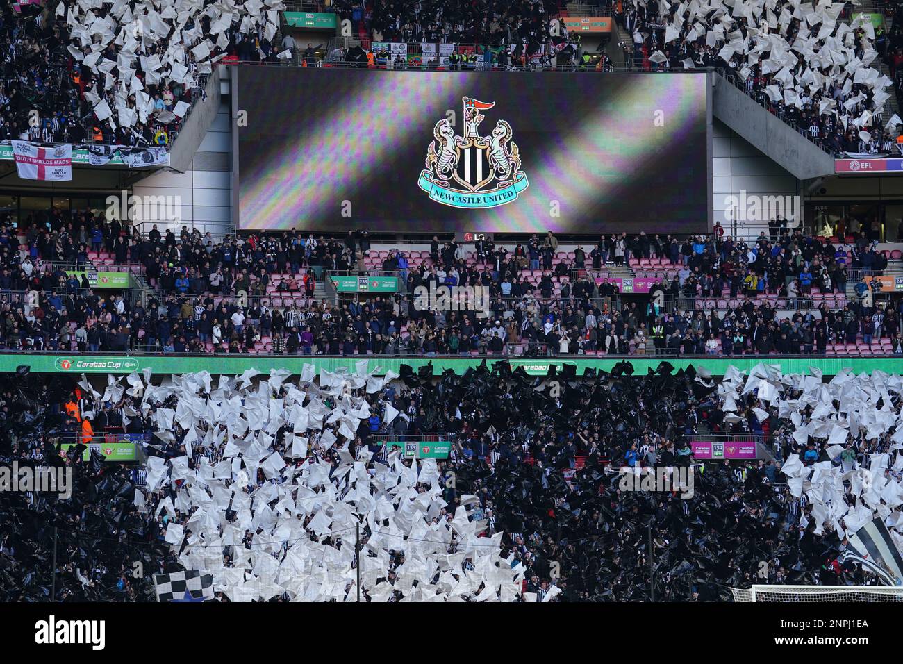 Newcastle United fans in the stands during the Carabao Cup Final match ...