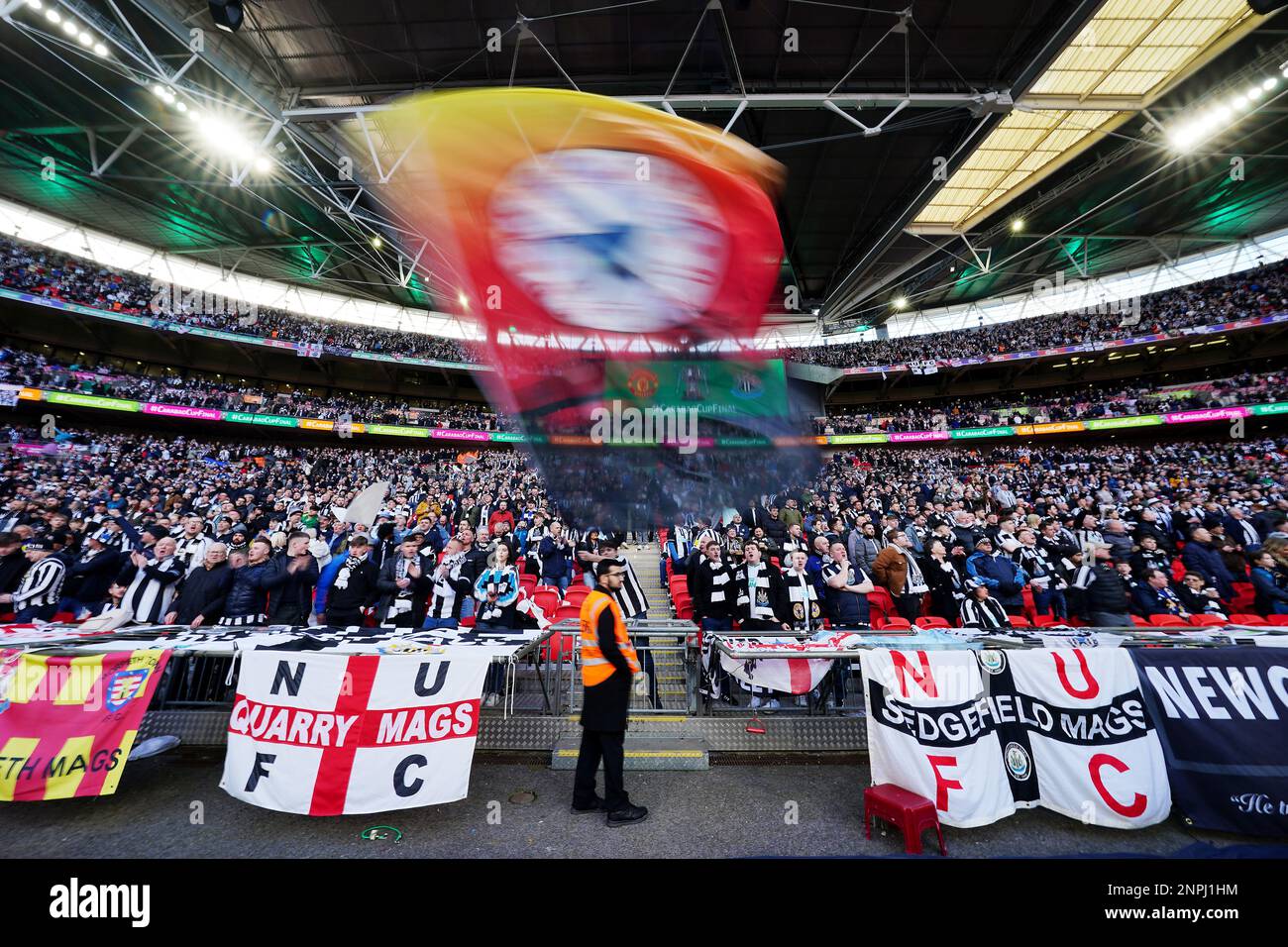 Newcastle United fans in the stands during the Carabao Cup Final match ...