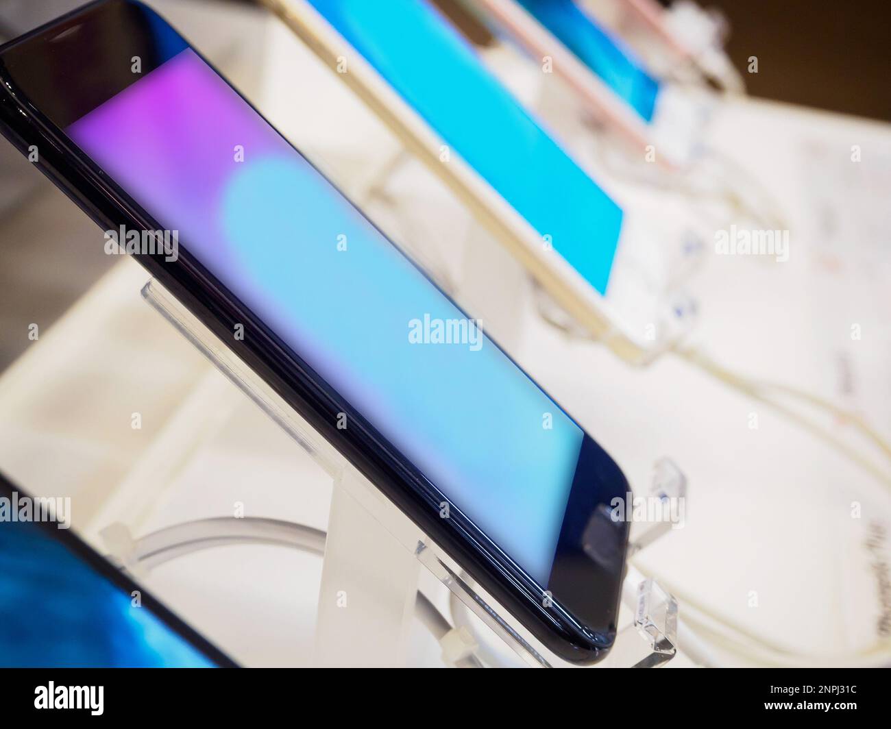mobile smartphone in electronic store Stock Photo - Alamy