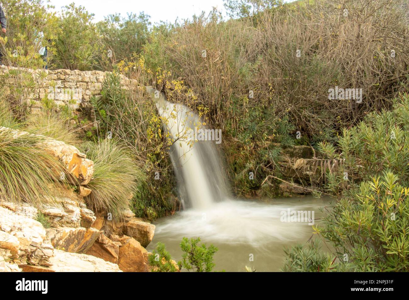 Waterfall in the park of Alcudia, in Bazina Joumine, Bizerte, Tunisia Stock Photo - Alamy