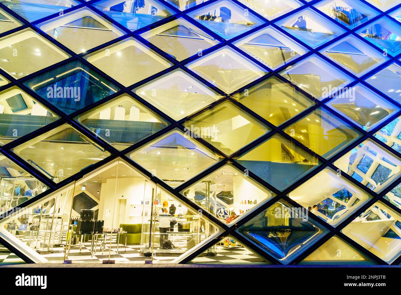 Prada Aoyama store, Tokyo. A glass crystal building made from diamond ...