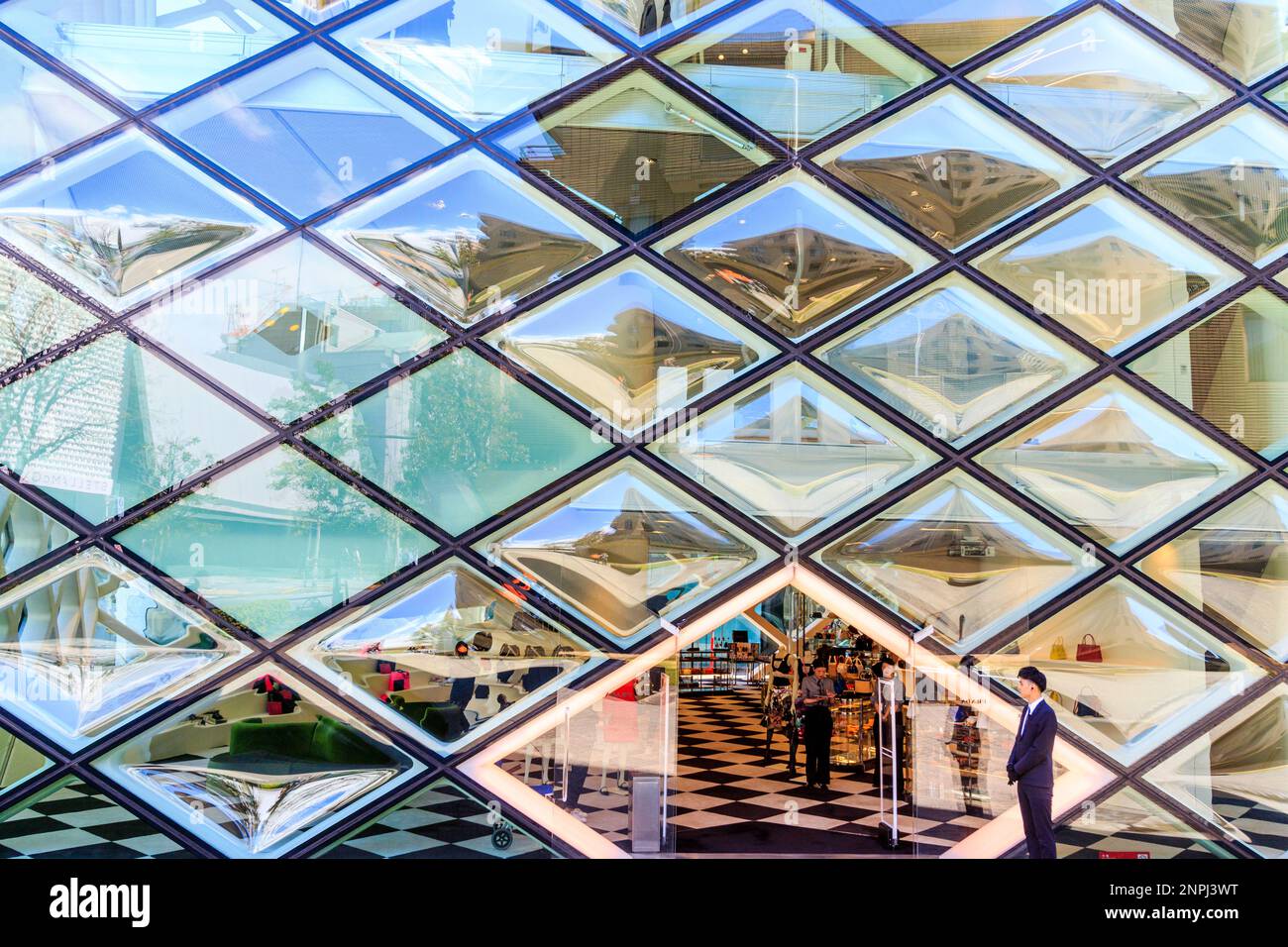 Prada Aoyama store, Tokyo. A glass crystal building made from diamond ...