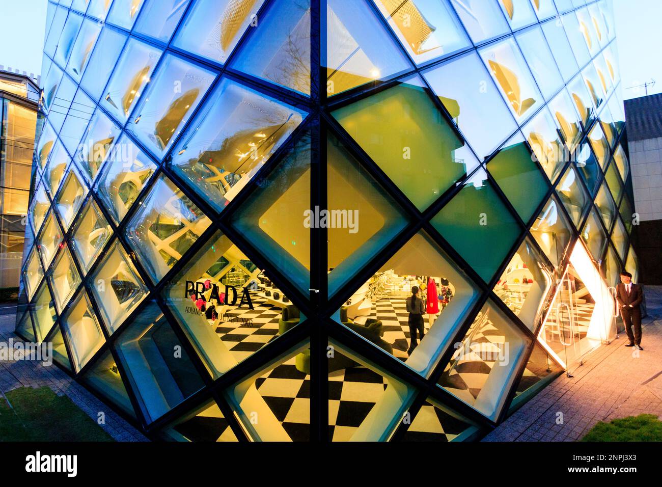 Prada Aoyama store, Tokyo. A glass crystal building made from diamond ...