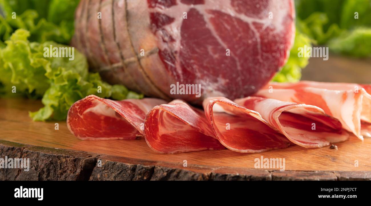 Capocollo or coppa is a traditional Italian and Corsican pork cut made ...