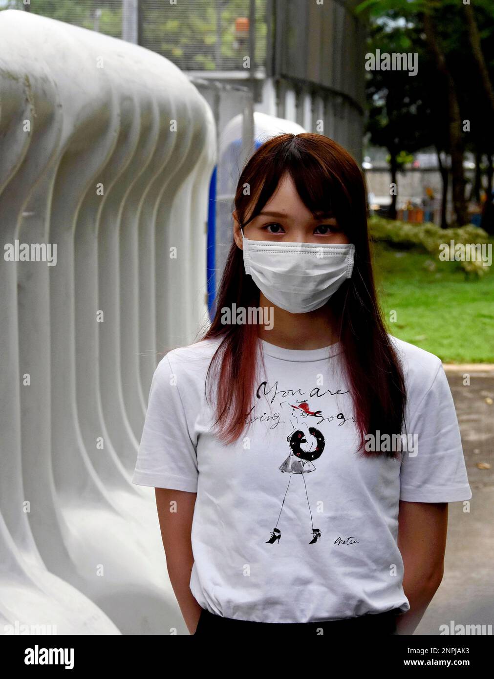 Pro-democracy activist Agnes Chow, one of the former leaders of young ...