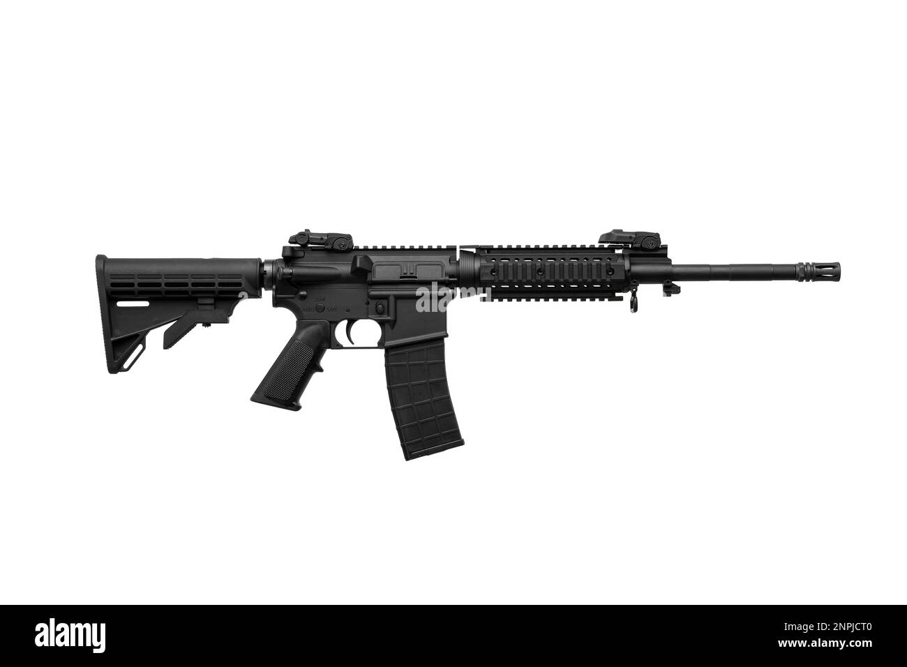 Modern automatic rifle isolated on white background. Weapons for police ...