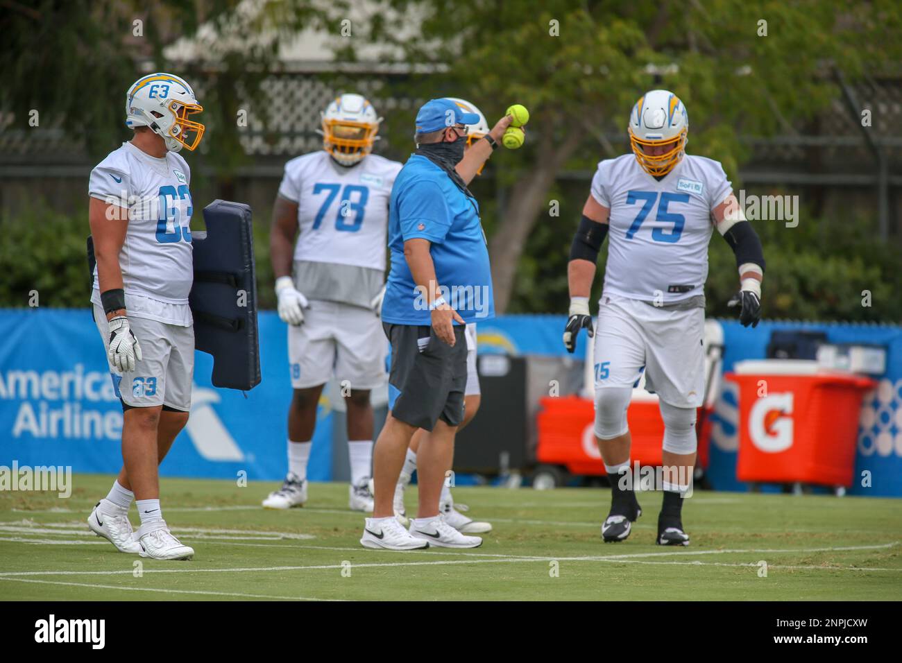 COSTA MESA, CA - AUGUST 31: Los Angeles Chargers line coach James ...