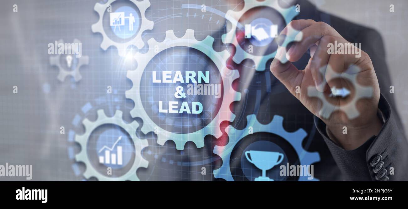 Learn and lead business concept. Mixed Media Stock Photo - Alamy
