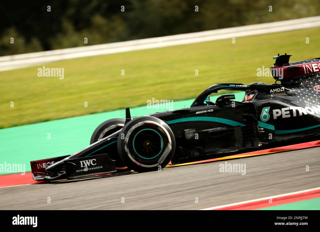 Mercedes driver Lewis Hamilton of Britain steers his car during the ...
