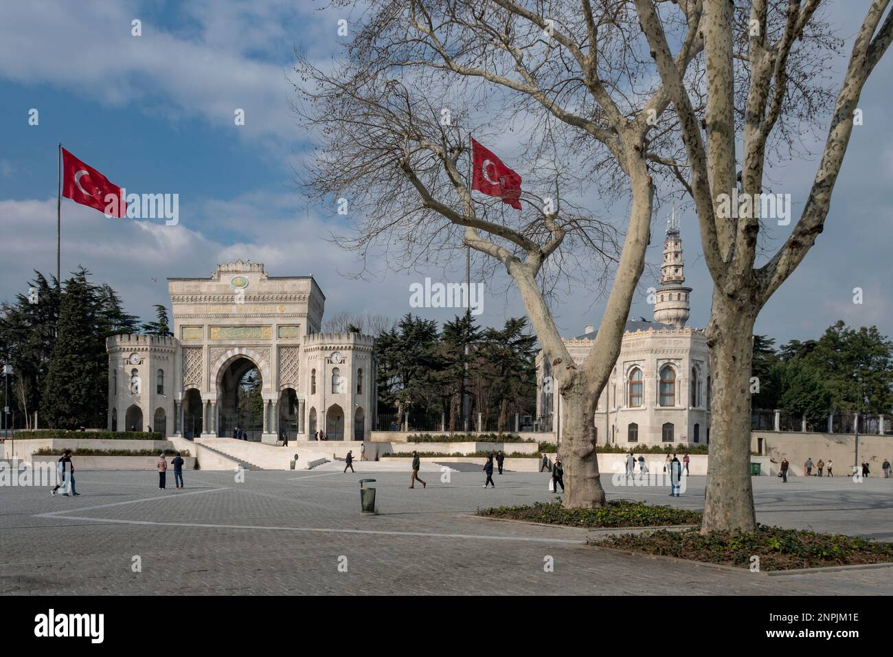 The Beyazit Square in Fatih district of Istanbul, Turkey Stock Photo ...