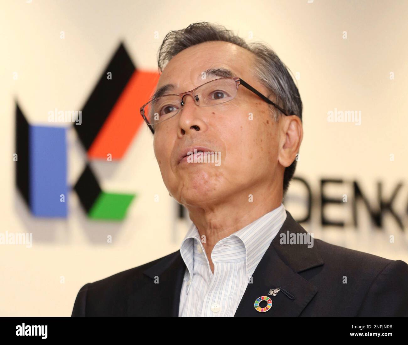 Kyudenko Corporation Chairman Naofumi Sato speaks during an interview ...
