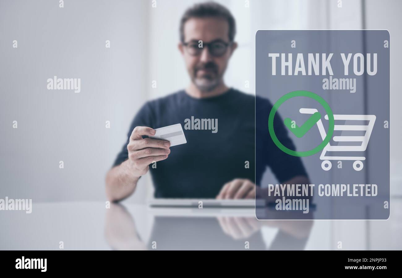 Man behind computer purchase hi-res stock photography and images - Alamy