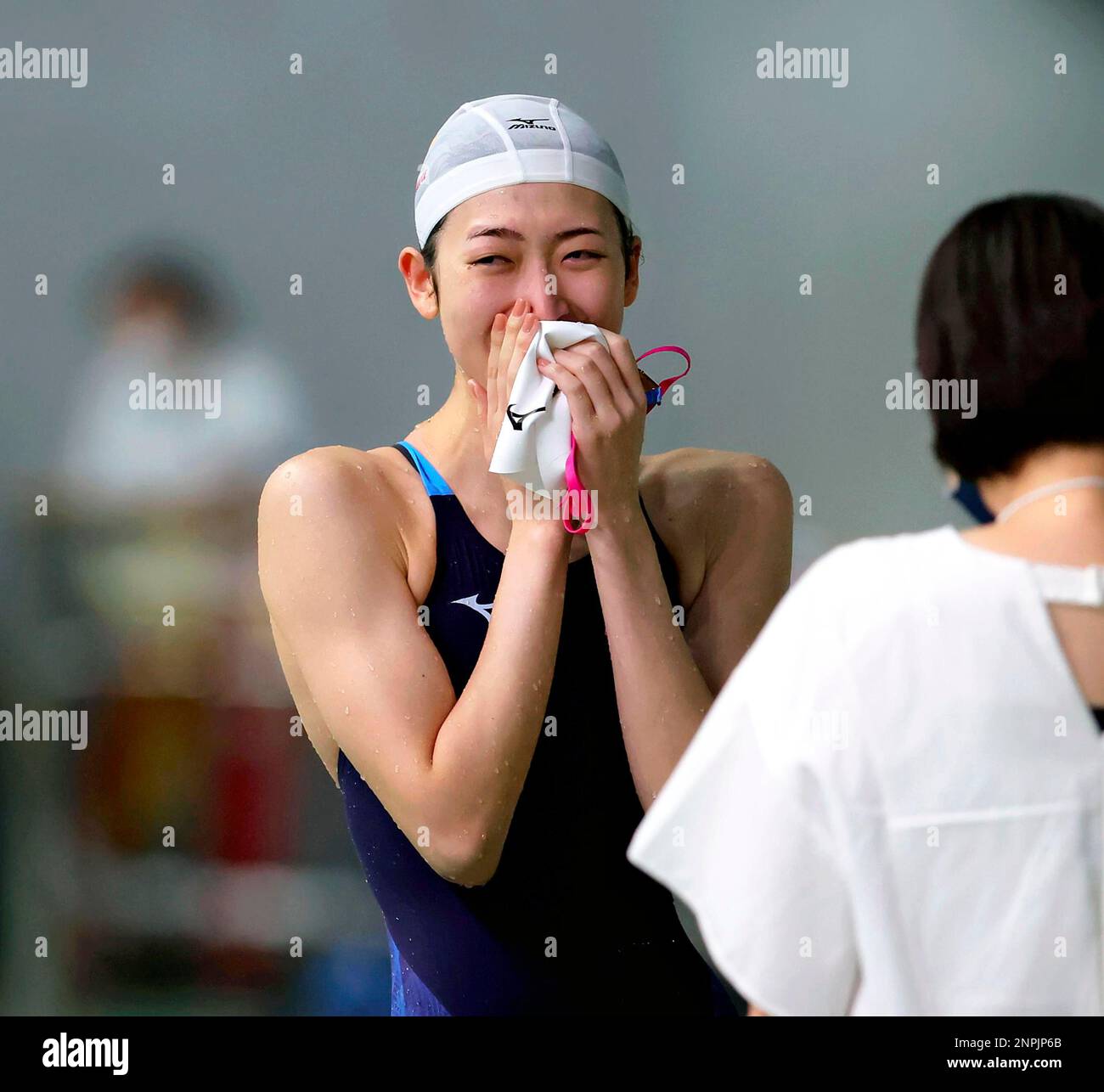 Japanese swimmer Rikako Ikee reacts after competing in women 50-meter ...