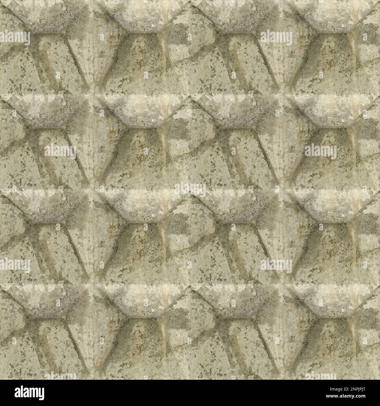 Abstract seamless pattern, gray concrete fence. Concrete trapezoid ...