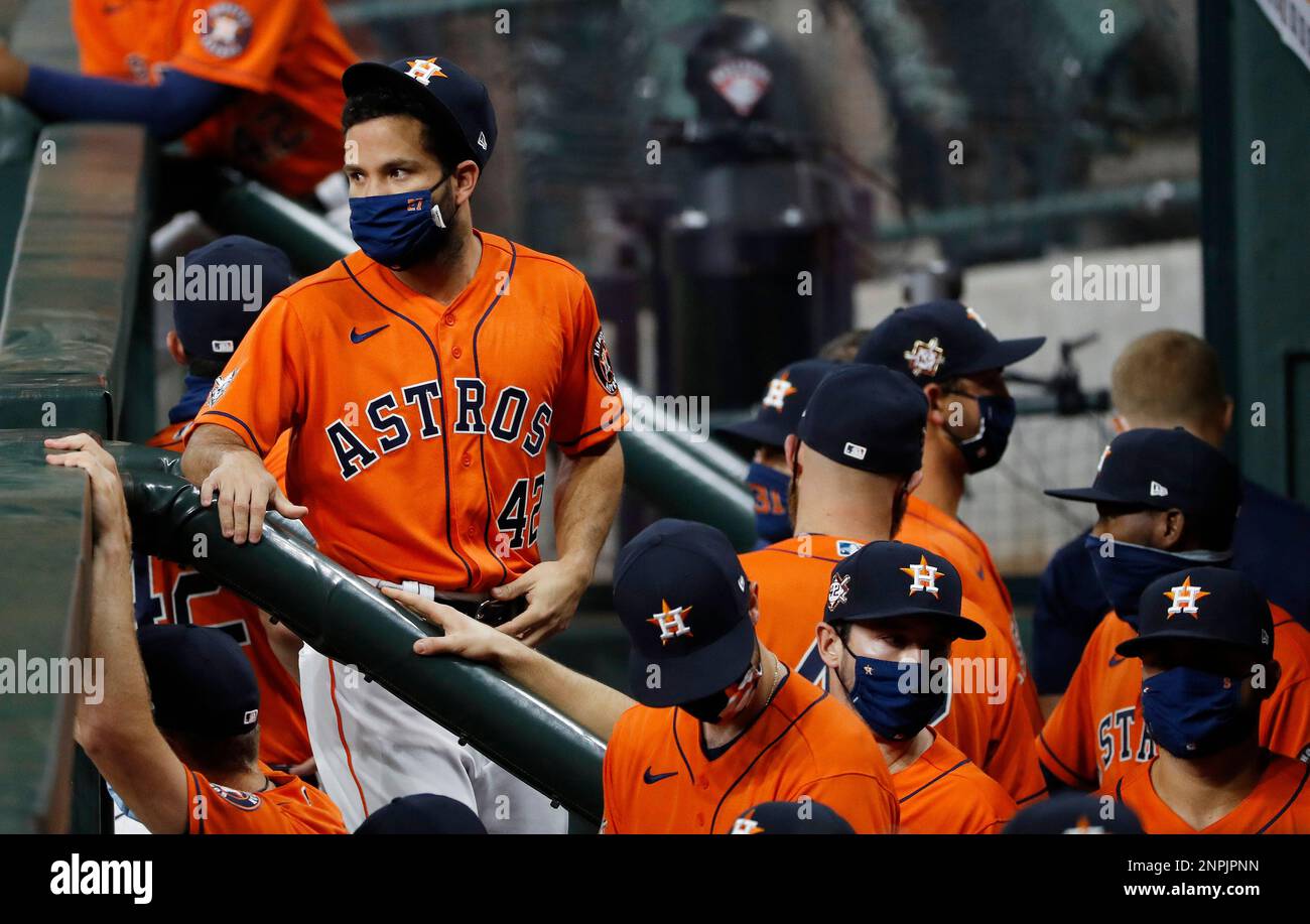 Houston Astros Second Baseman Jose Altuve And Teammates Wait In The
