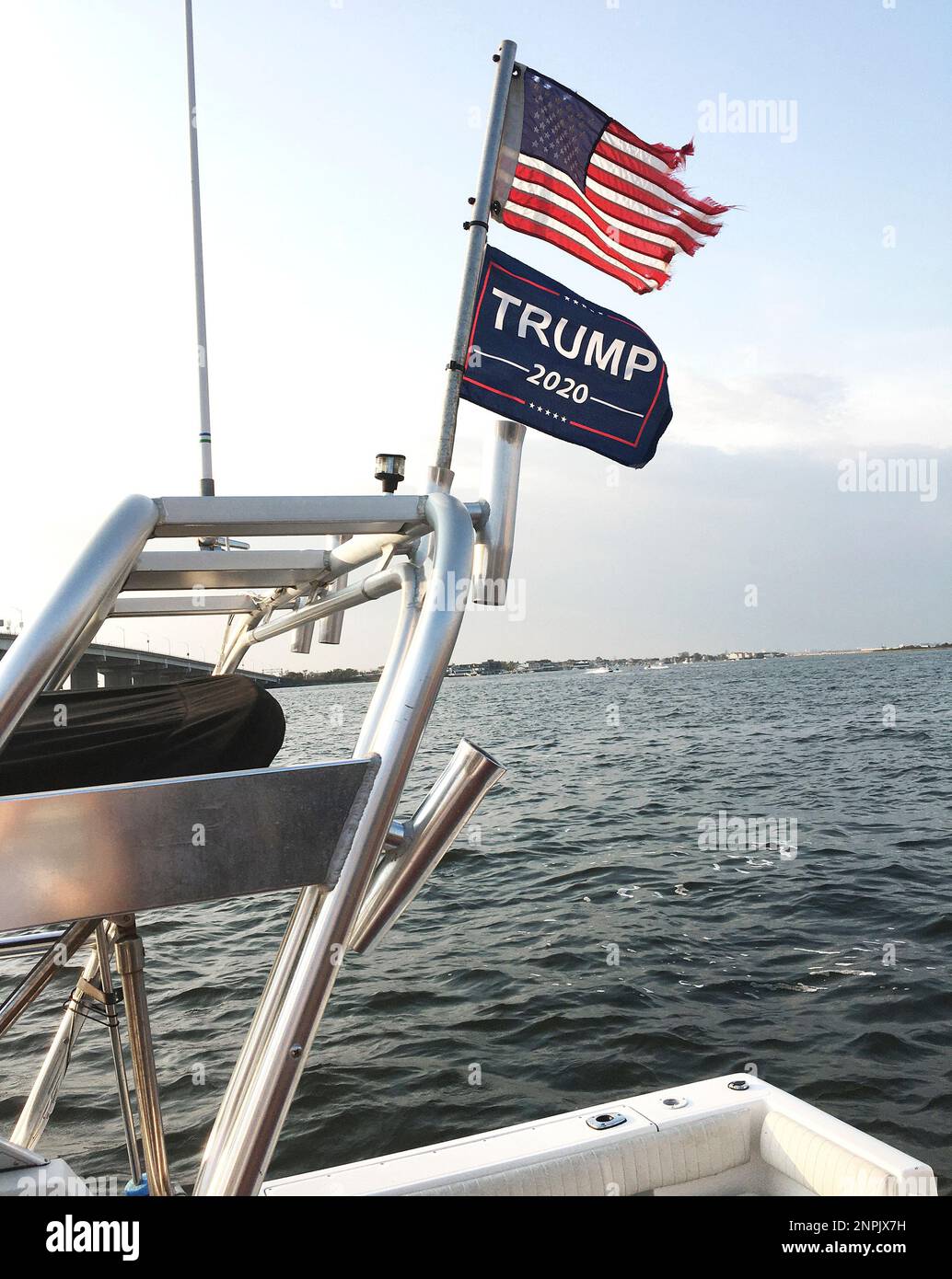 Photo by: STRF/STAR MAX/IPx 2020 8/27/20 A Boat with a Trump 2020 flag ...