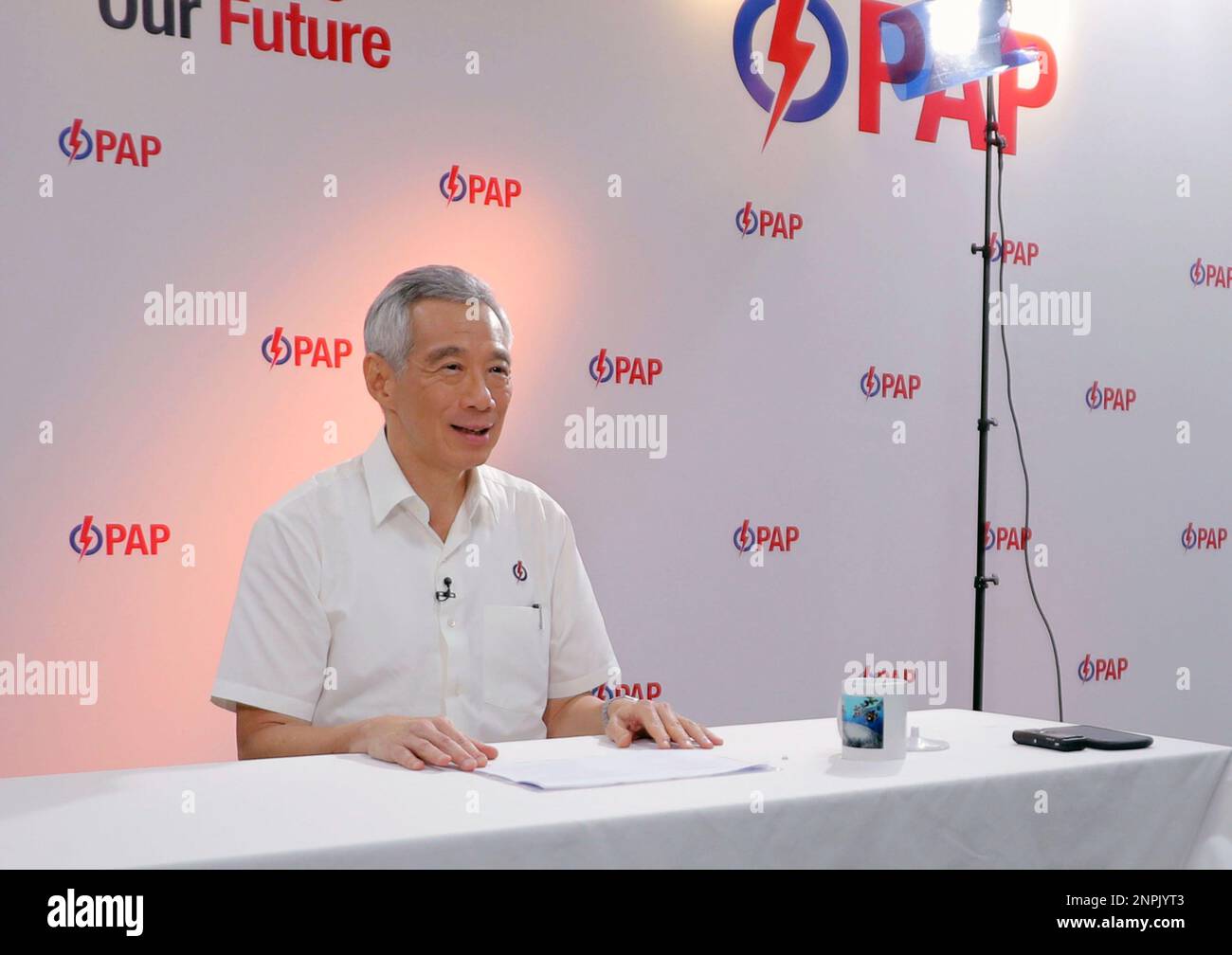 Prime Minister Lee Hsien Loong, Secretary general of People's Action ...