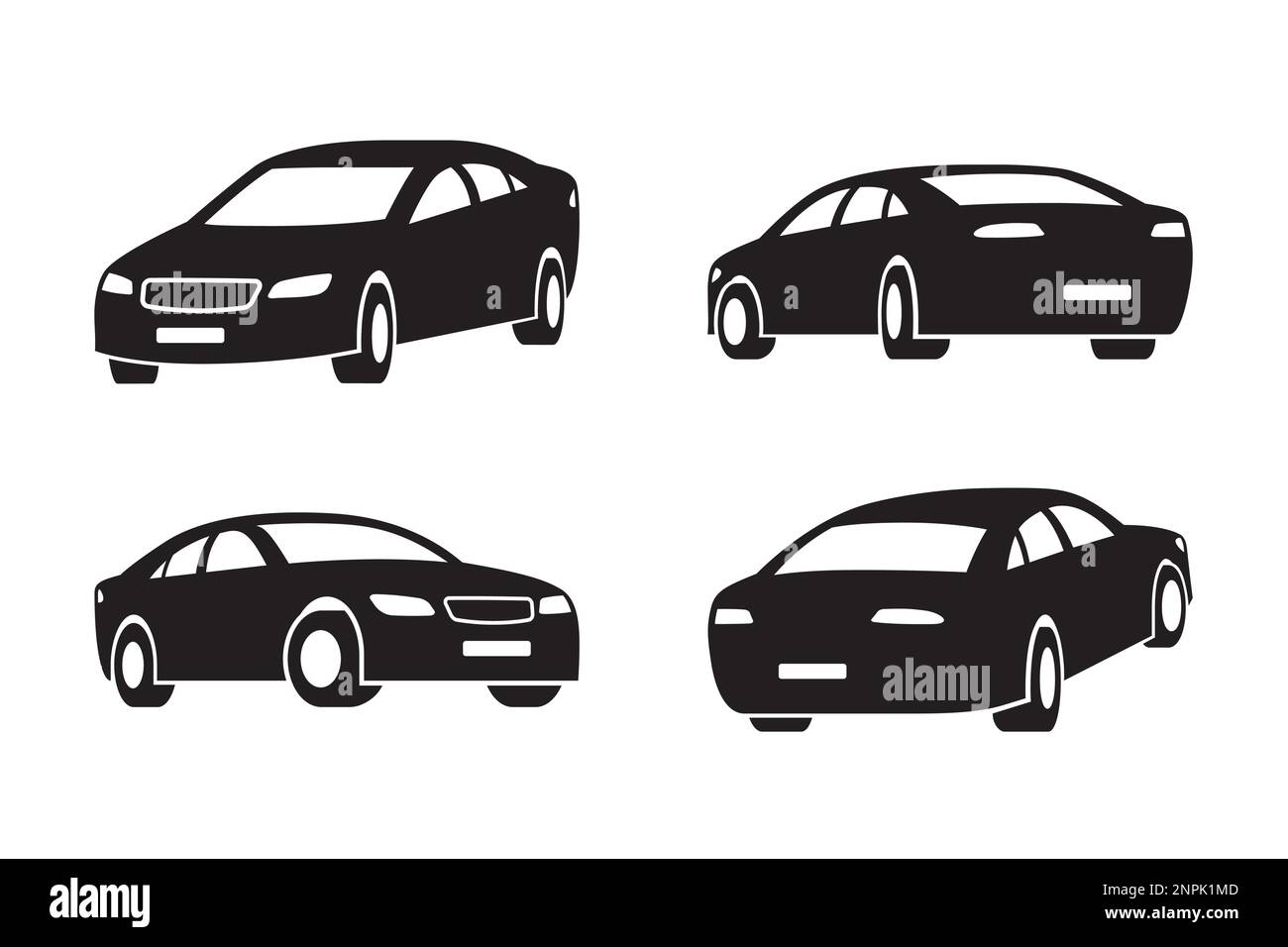 Cars in different perspective – vector illustration Stock Vector Image ...