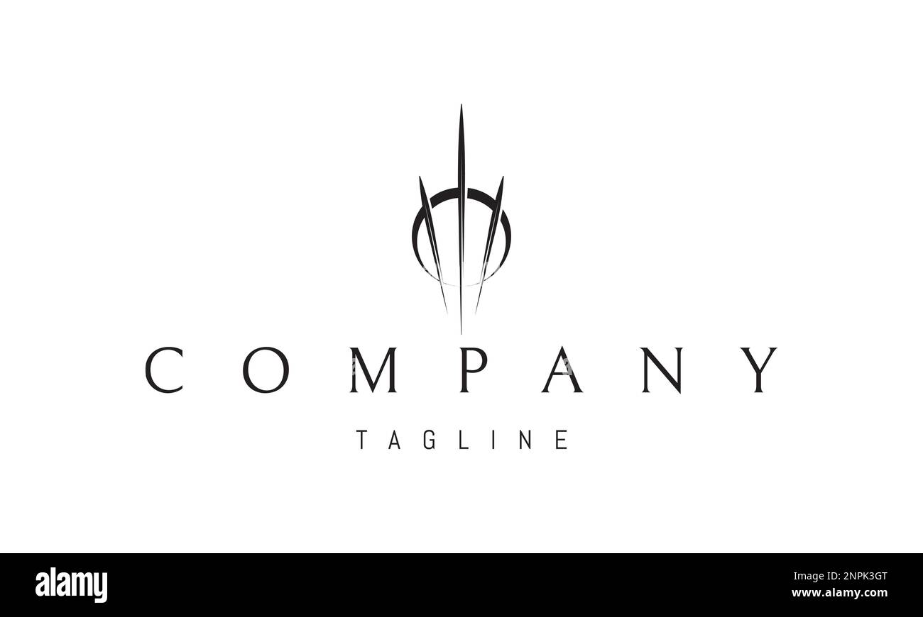 Vector logo on which an abstract image of three sharp rays that pass ...