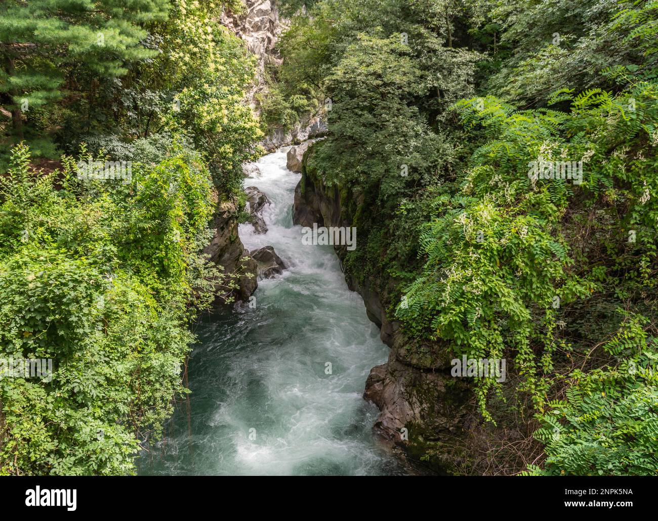 Merano in South Tyrol - The mountain river Passirio in Merano, Bolzano ...