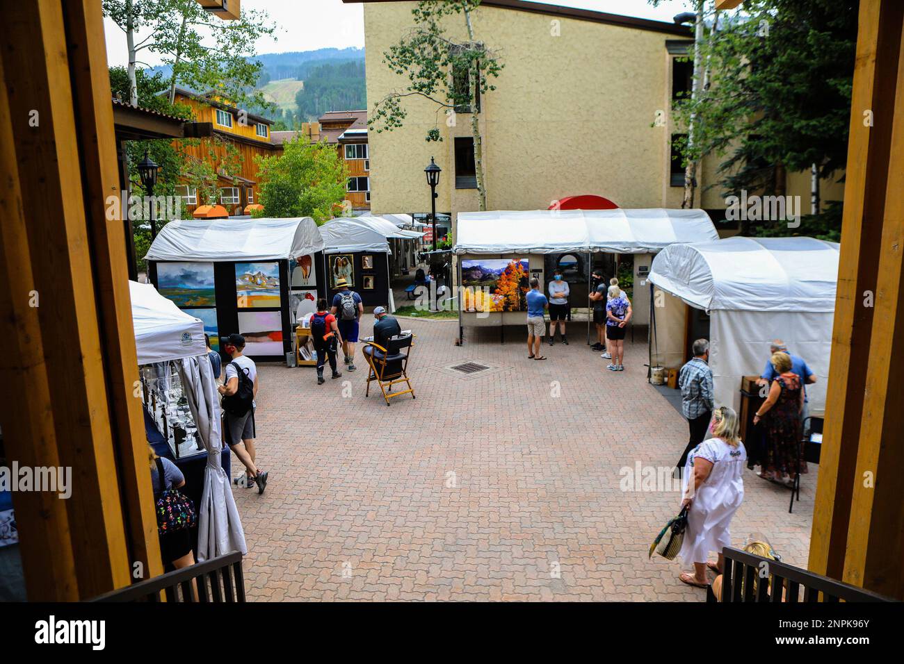 People peruse the booths of artists during Vail Fine Arts 2020 Sunday ...