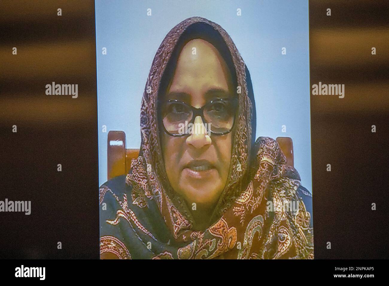 Saira Patel, who spoke on a pre-recorded video from Melbourne about her ...