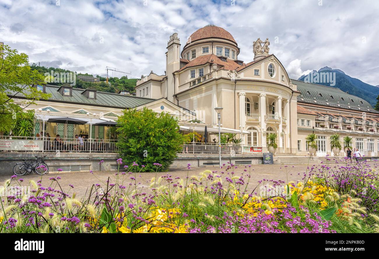 the Kurhaus and Theatre of Meran in the historic center of Merano in ...