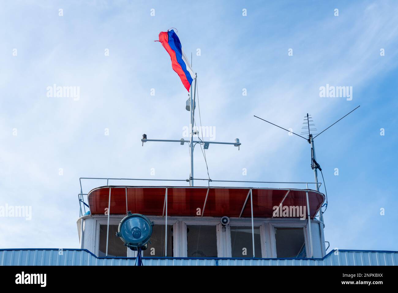 Russian flag flying over hi-res stock photography and images - Alamy