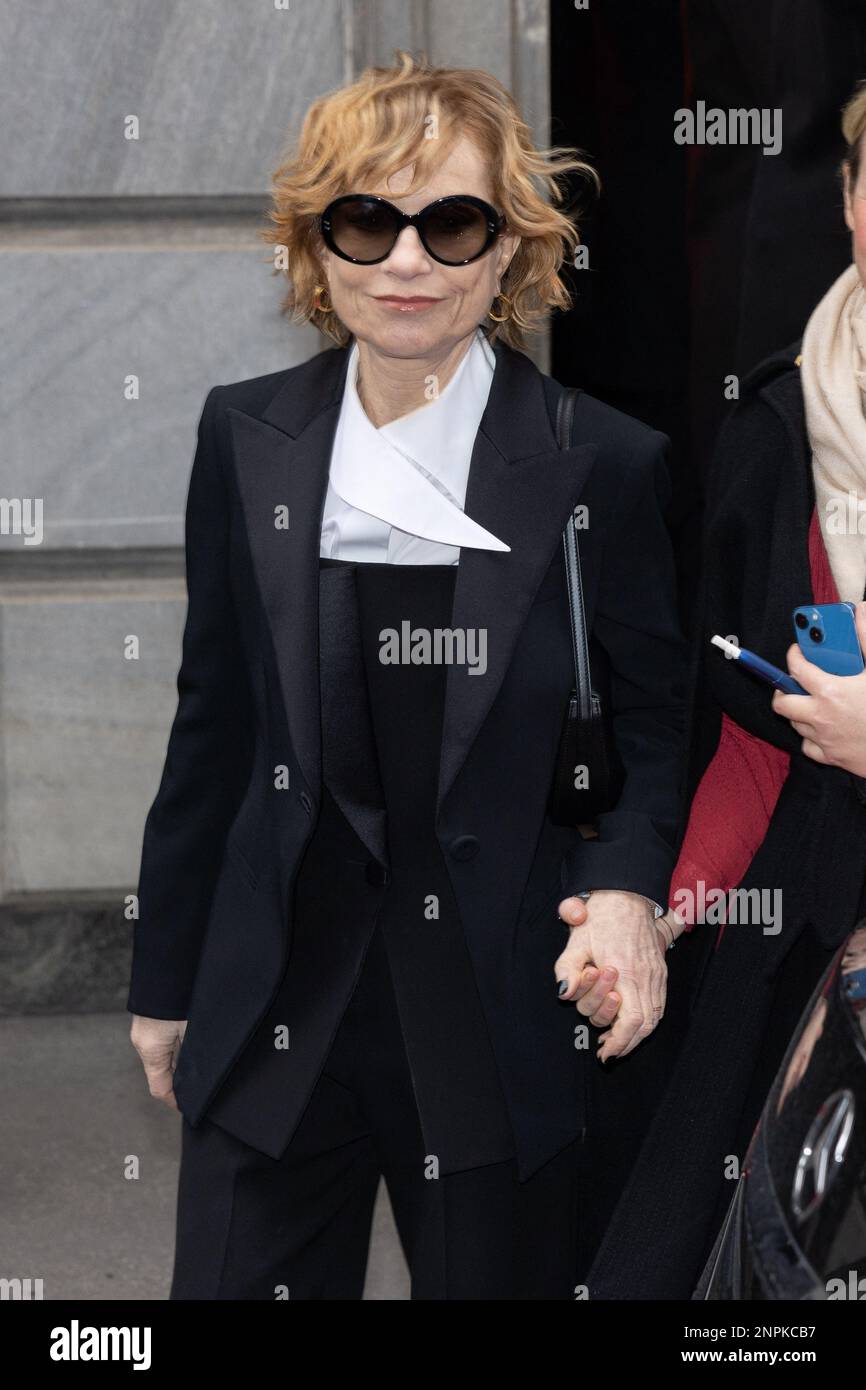 Isabelle Huppert attends the Armani fashion show during Milan Fashion ...