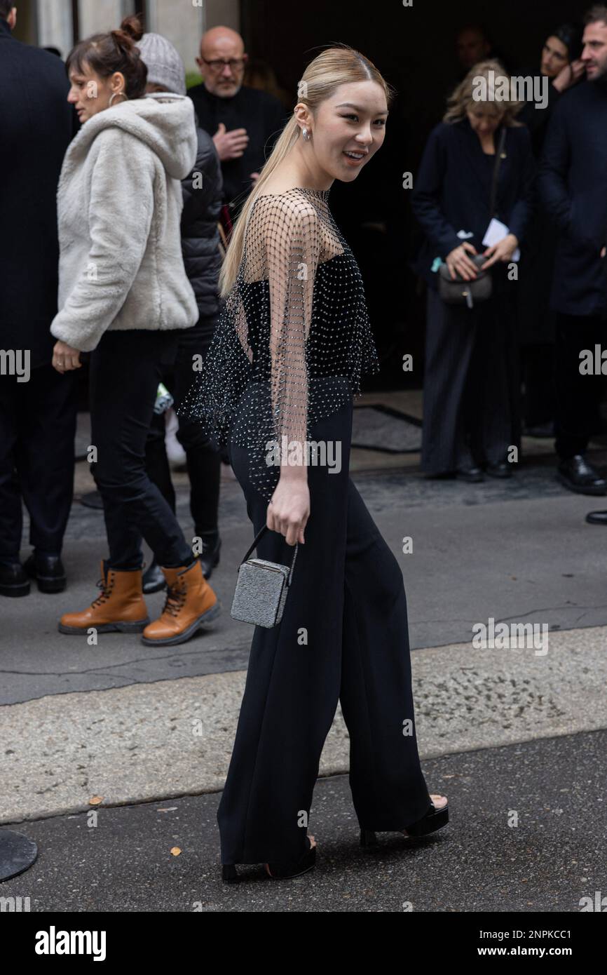 Natasha Lau attends the Armani fashion show during Milan Fashion Week ...