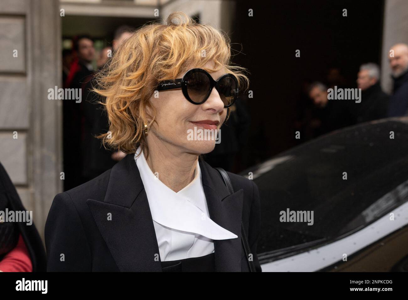 Isabelle Huppert attends the Armani fashion show during Milan Fashion ...