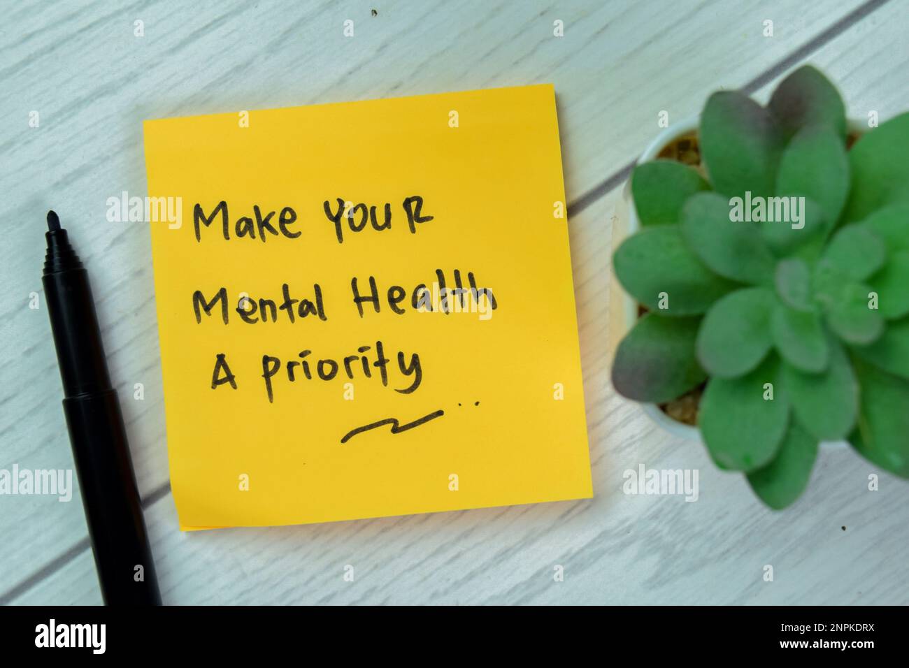 Concept of Make Your Mental Health A Priority write on sticky notes ...