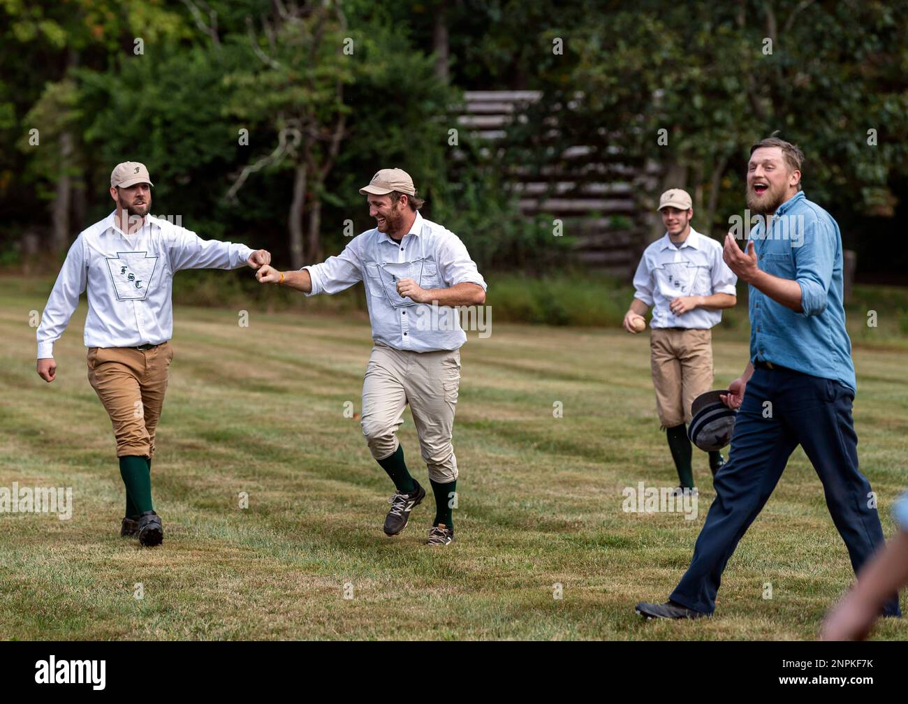 Somerset Frosty Sons of Thunder's Jack "Lumber Jack" Mickey fist-bumps ...