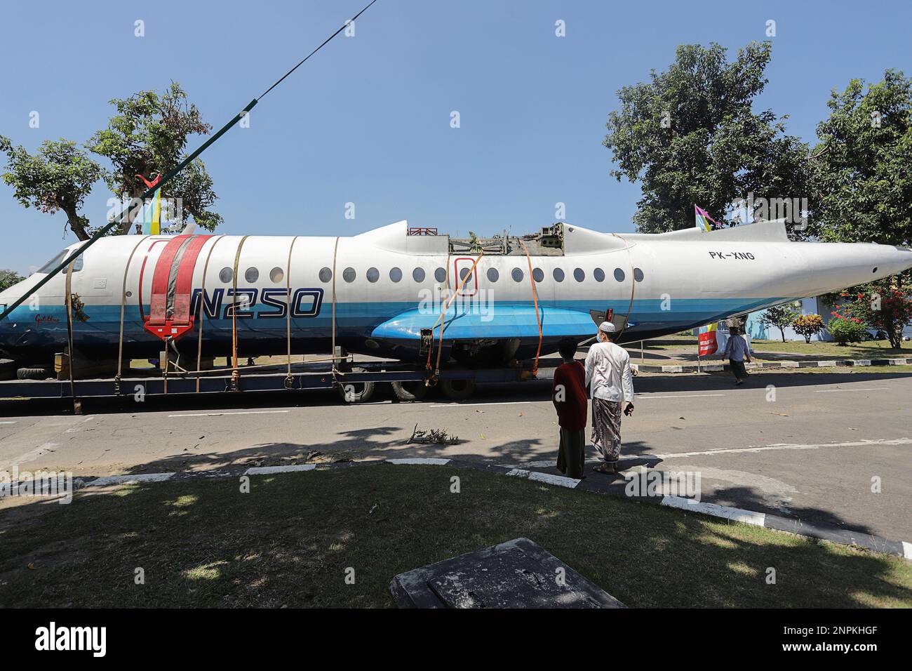 The Gatotkaca N250 Prototype Aircraft 01 (PA01) arrives at the ...