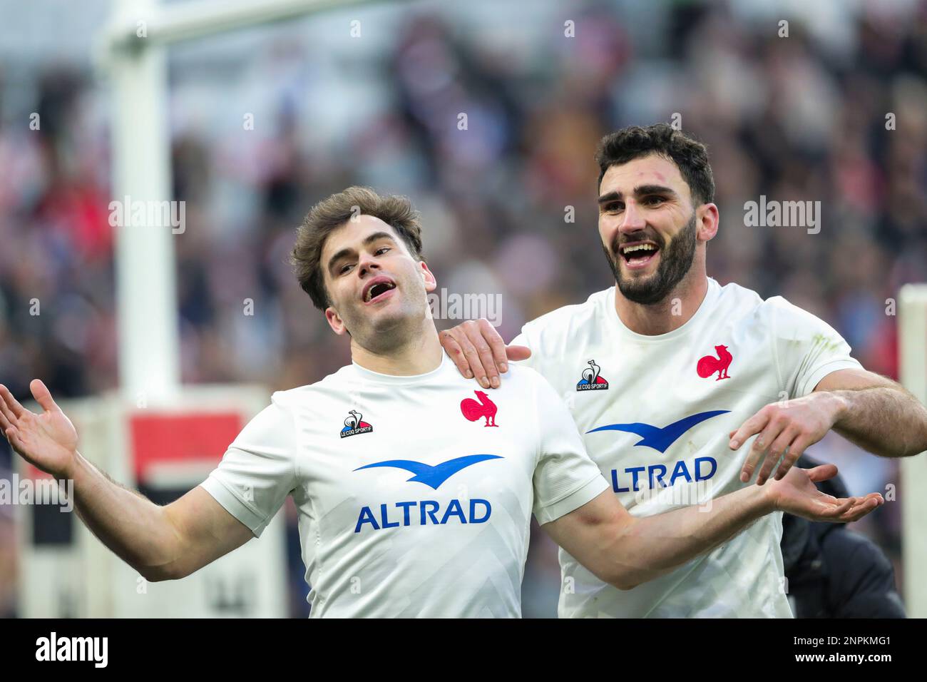 Paris, France, 26th February, 2023. France's Damian Penaud and Charles ...