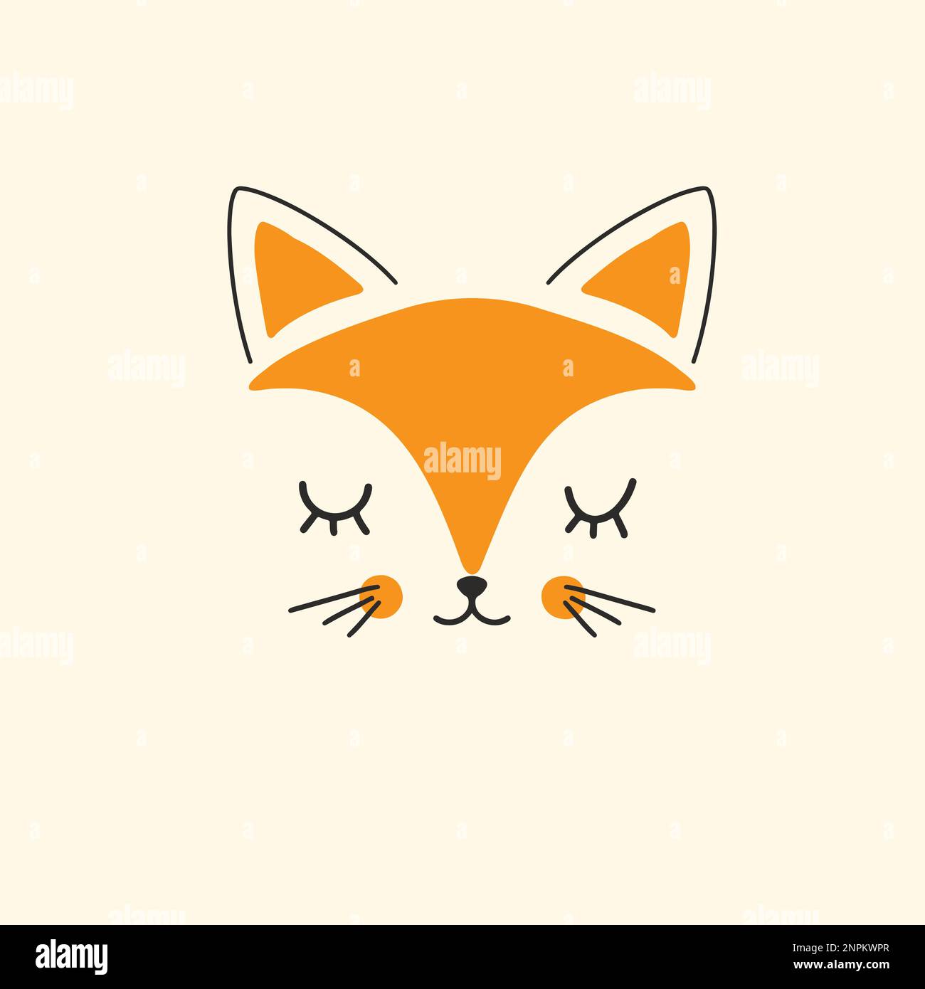 Fox Face Illustration Simple